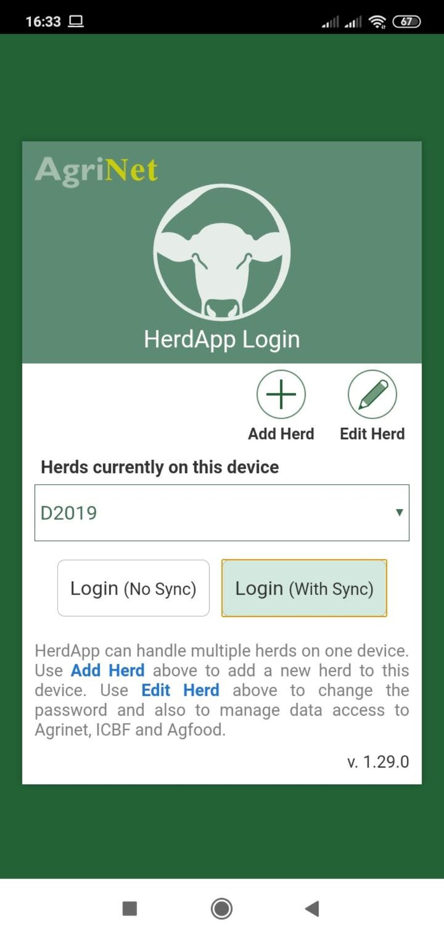 AgriNet HerdApp Home